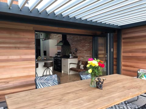 Bespoke Pergola with Cedar Cladding in Derbyshire